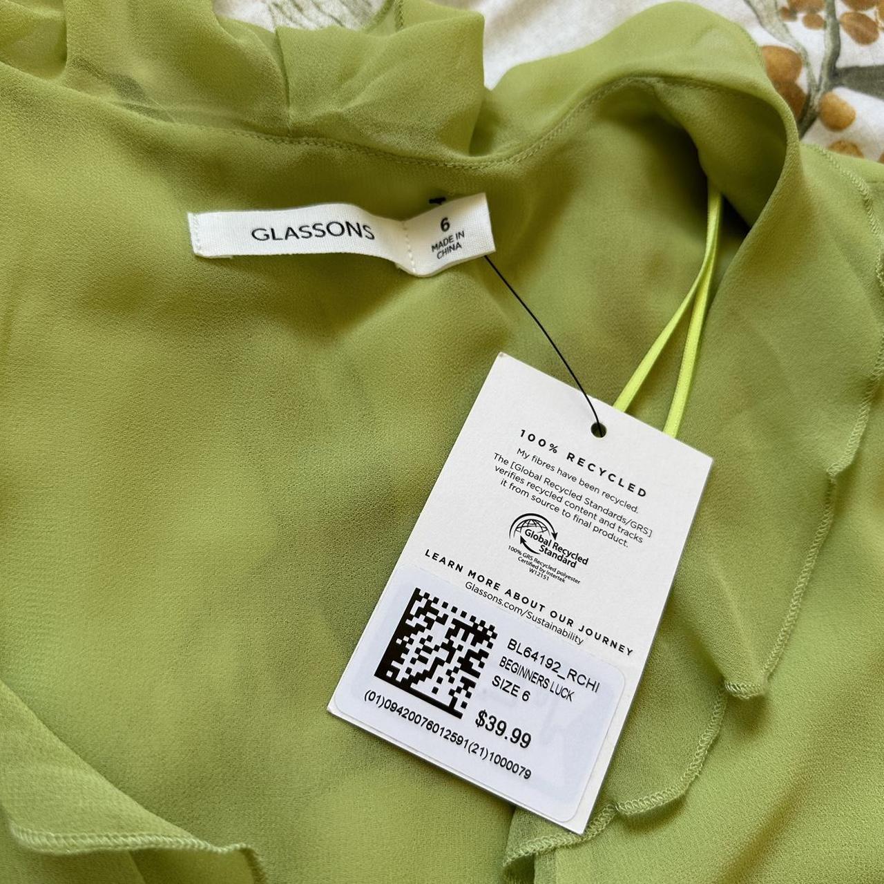 GLASSONS MESH FRILL SPLIT TIE FRONT BLOUSE 🍀 sheer... - Depop