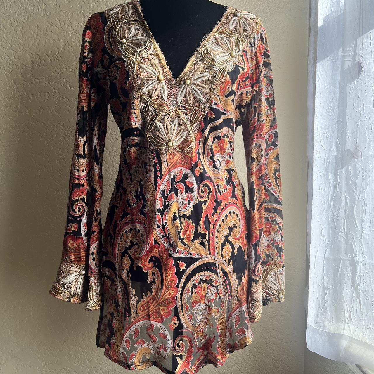 Amazing vintage tunic top or dress with amazing... - Depop