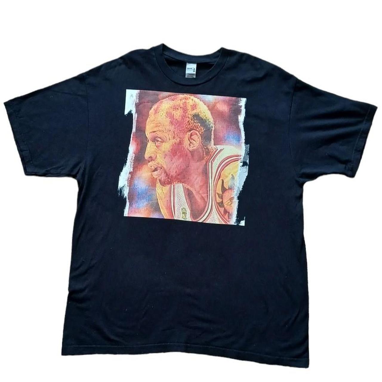 Black dennis rodman graphic tee XL very thick heavy... - Depop