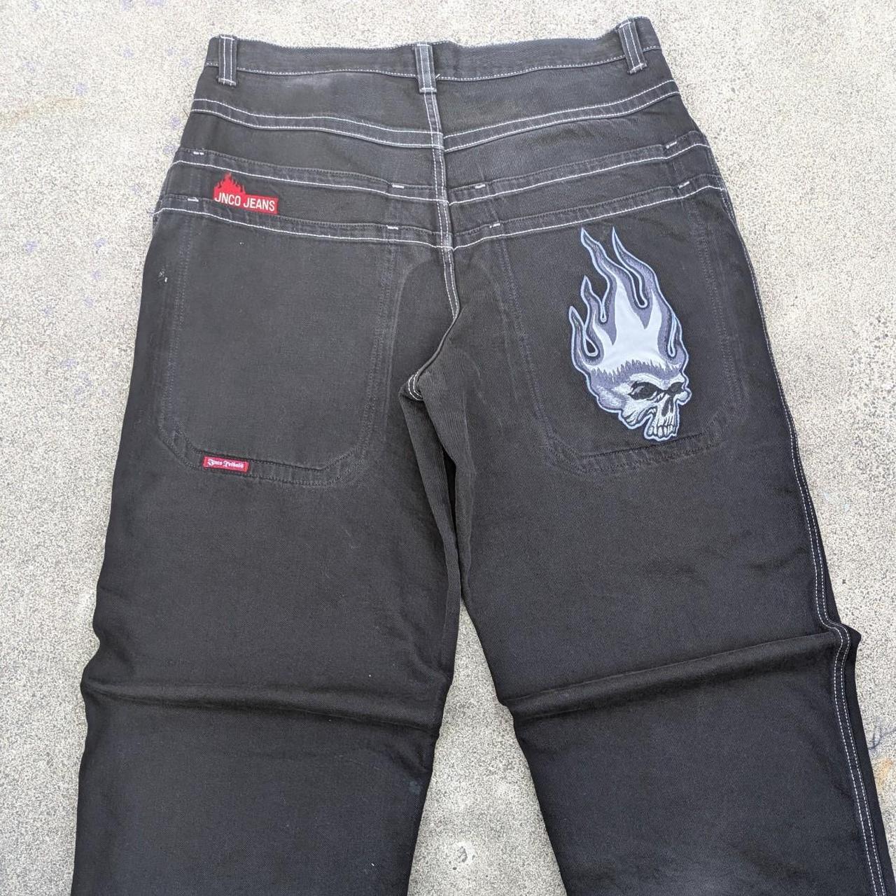 rare tribal skull jncos 🔥 insane back patch, wide... | Depop