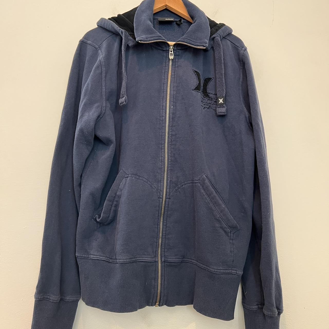 y2k emo / goth Hurley Collared Zipup - Size L dm... - Depop