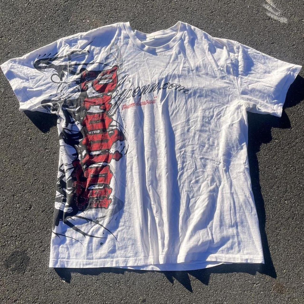 2000’s prodigy y2k emo print short sleeve shirt... | Depop