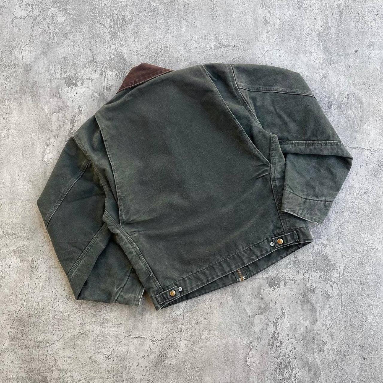 Faded Mos Green Vintage Carhartt Detroit Jacket J97... - Depop