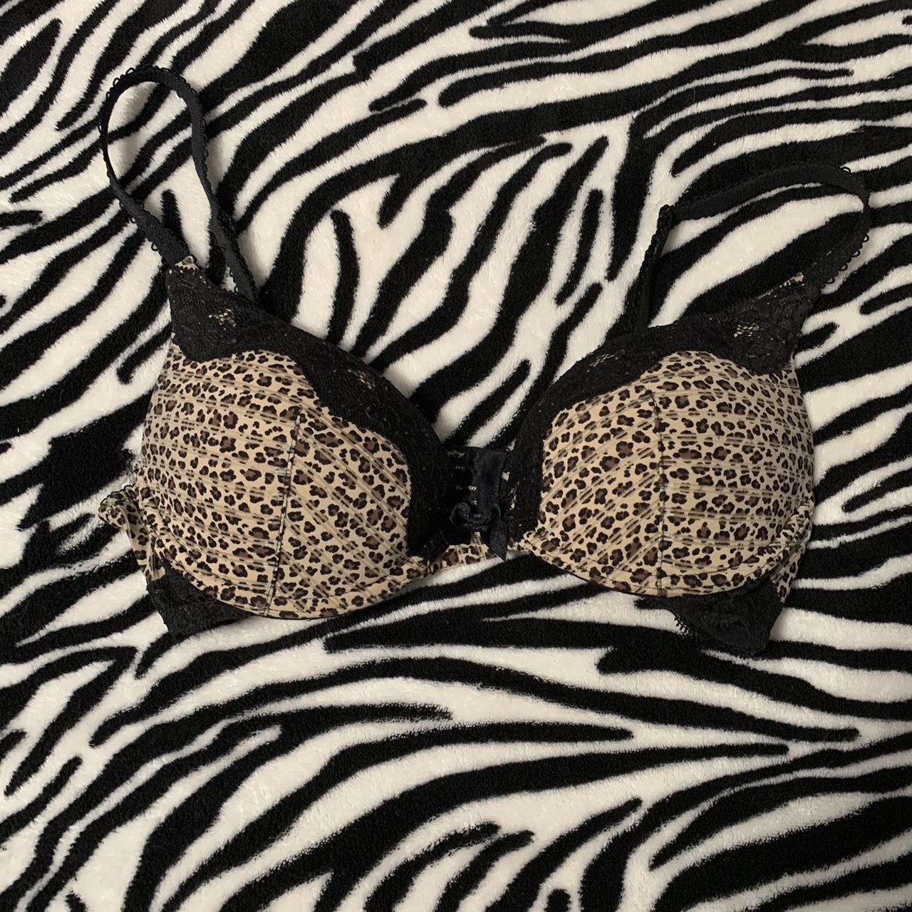 Ambrielle Y2K Trashy Mcbling Leopard Print Bra Size... - Depop