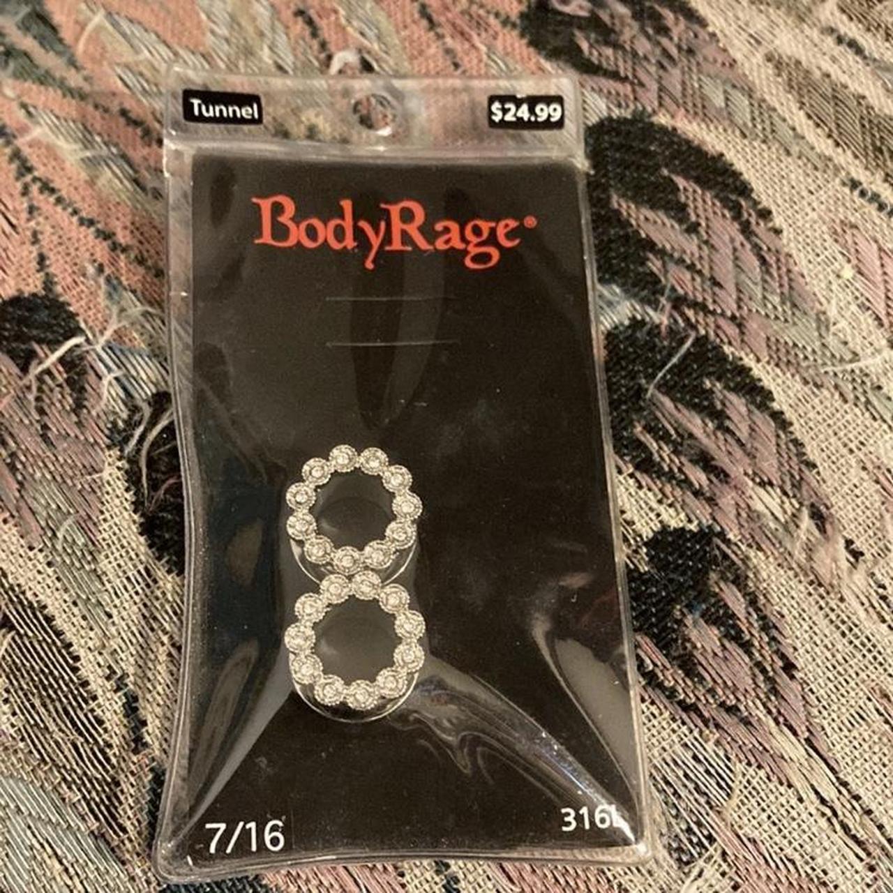 Body Rage 7/16 tunnels Morbid Metals Glass curls... - Depop
