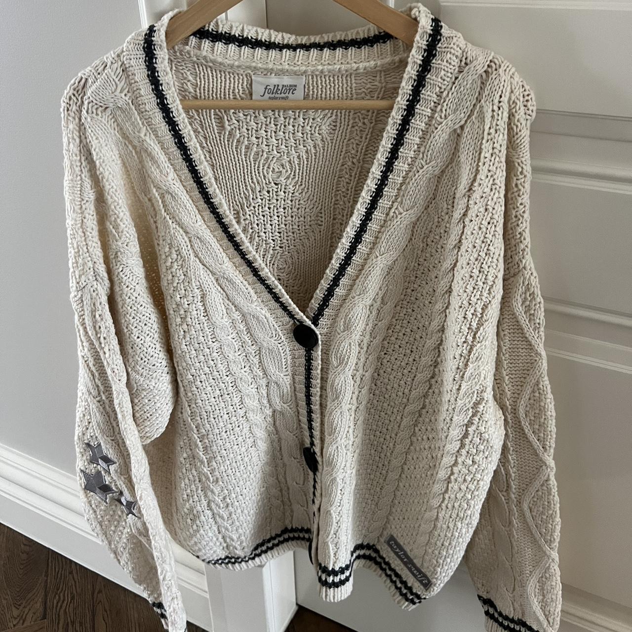 M/L folklore cardigan from Taylor Swift merch store... - Depop