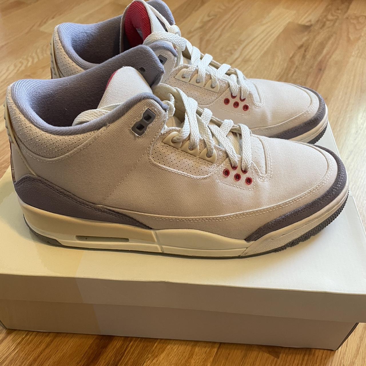 Jordan 3 Retro Muslins lightly worn last pic shows... - Depop