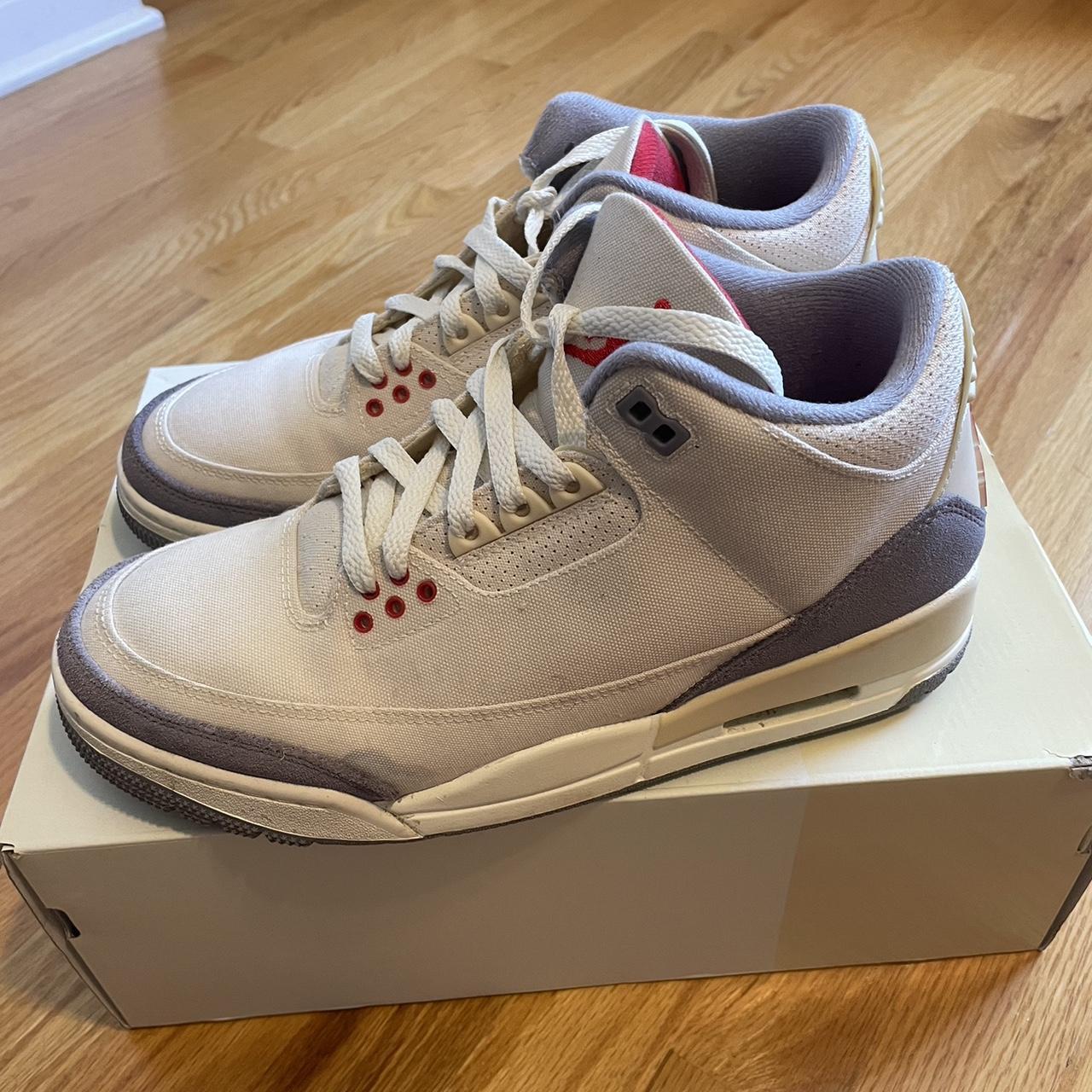 Jordan 3 Retro Muslins lightly worn last pic shows... - Depop