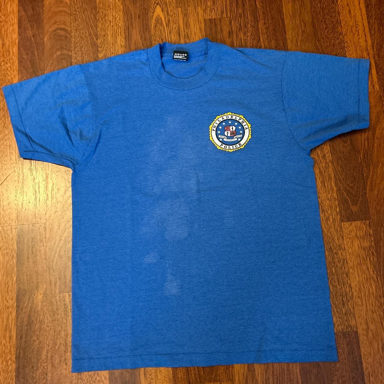 Vintage Philadelphia Police Department Blue Tshirt... - Depop