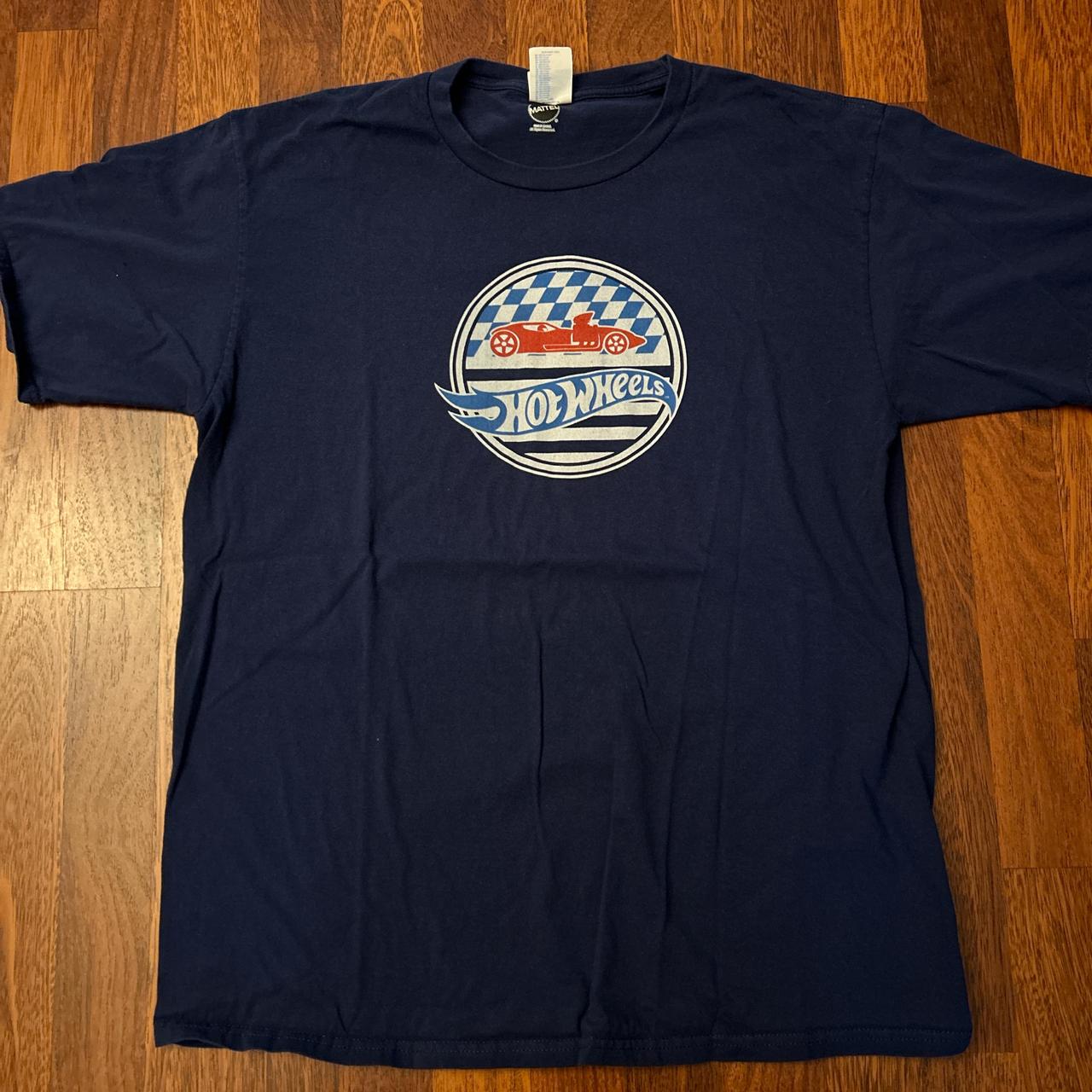 Mattel Hot Wheels Graphic Navy Blue Toy Car Tshirt... - Depop