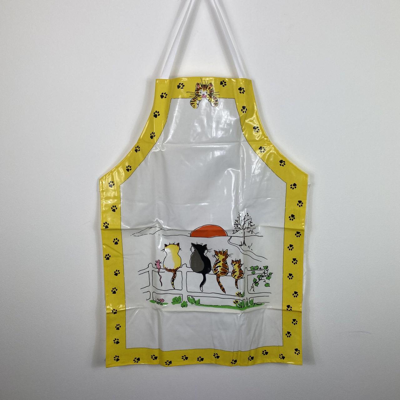 Vintage Patricia Guest Cats & Paws Apron Wipe Clean... - Depop