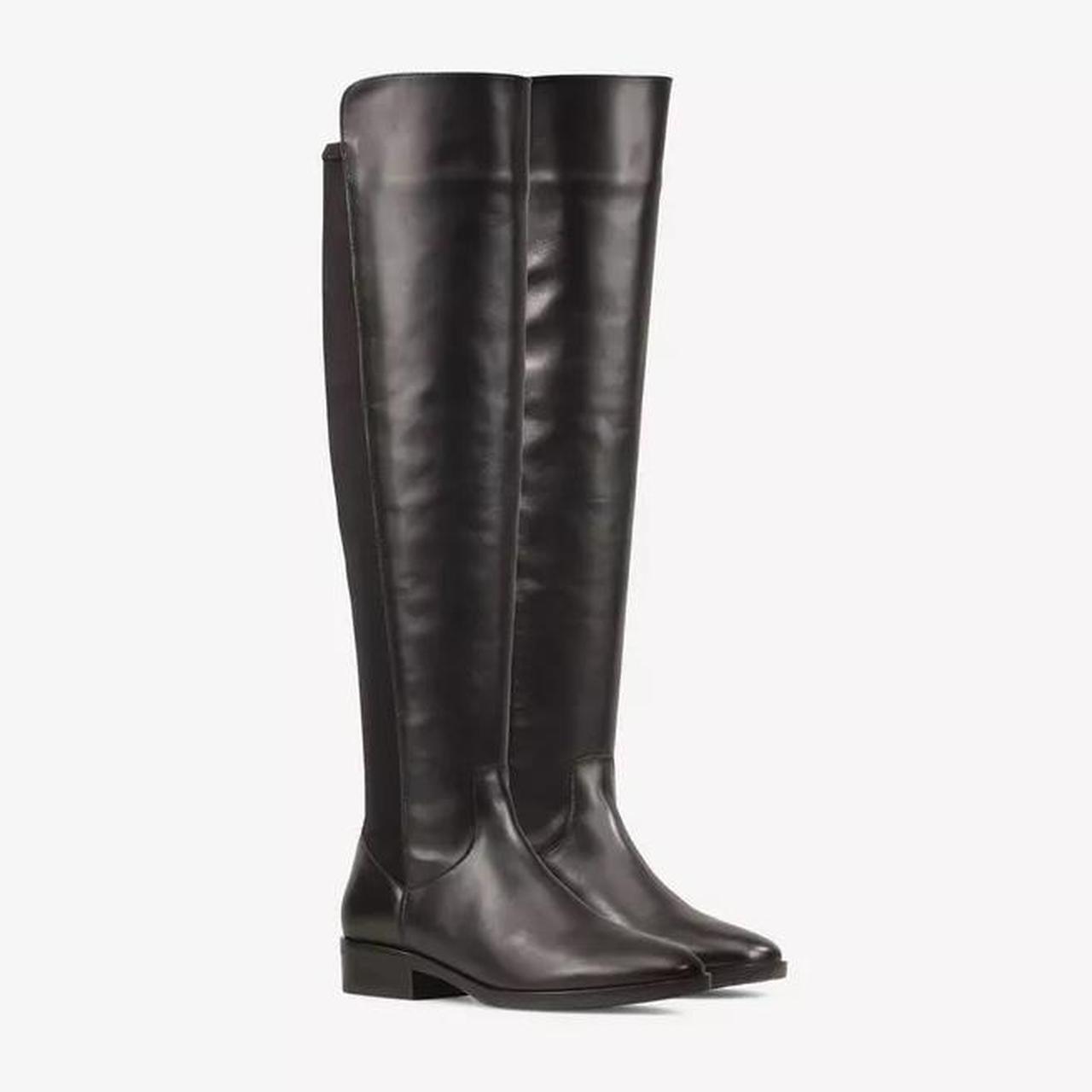 Clarks Pure Caddy knee high boot. Black leather. Depop