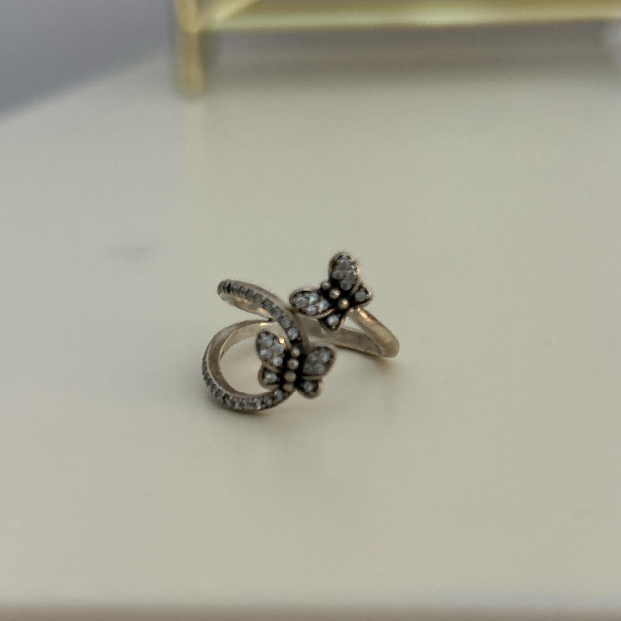 Pandora butterfly ring Size 5-7 (adjustable) Two... - Depop