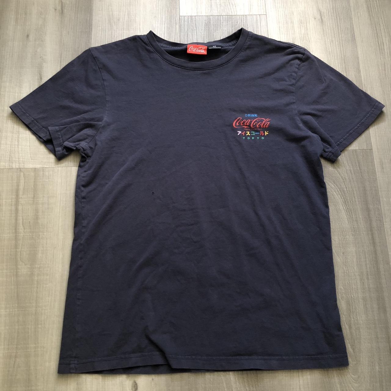 Coca-Cola Men's Navy and Red T-shirt | Depop
