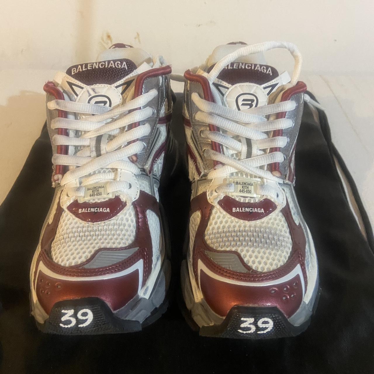 Balenciaga Runner In Burgundy - Depop