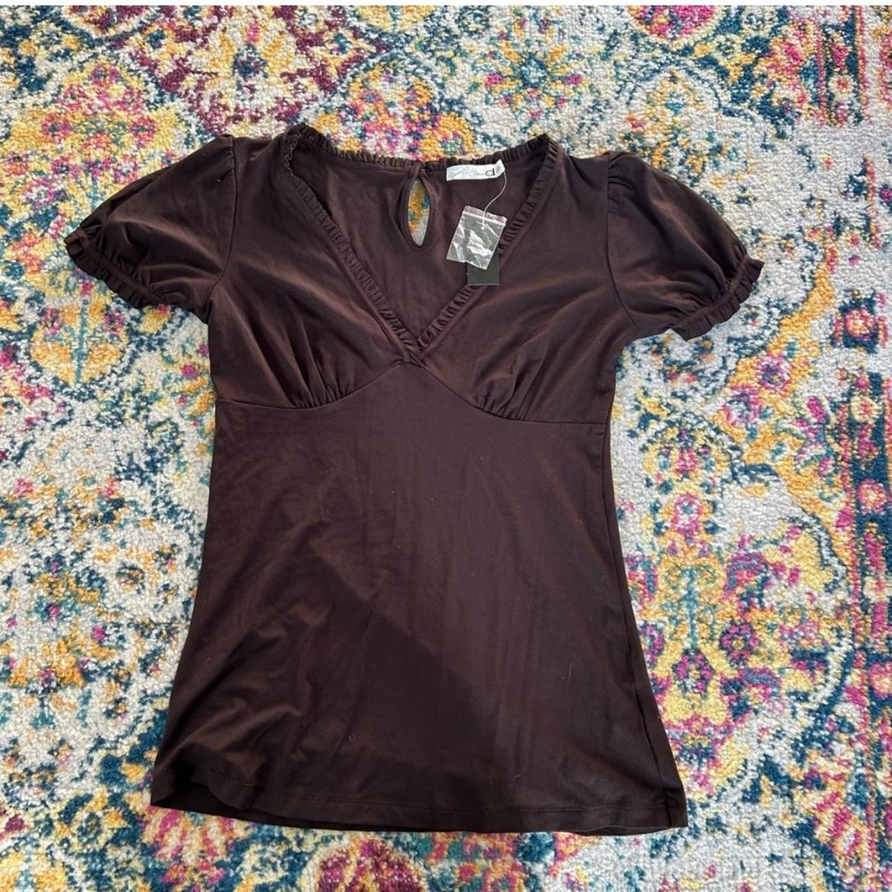 NWT Deadstock 2000s Dynamite brown babydoll top... - Depop