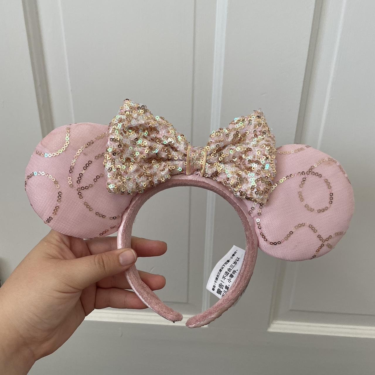 Pink official Disney Mickey Mouse ears Lightly... - Depop