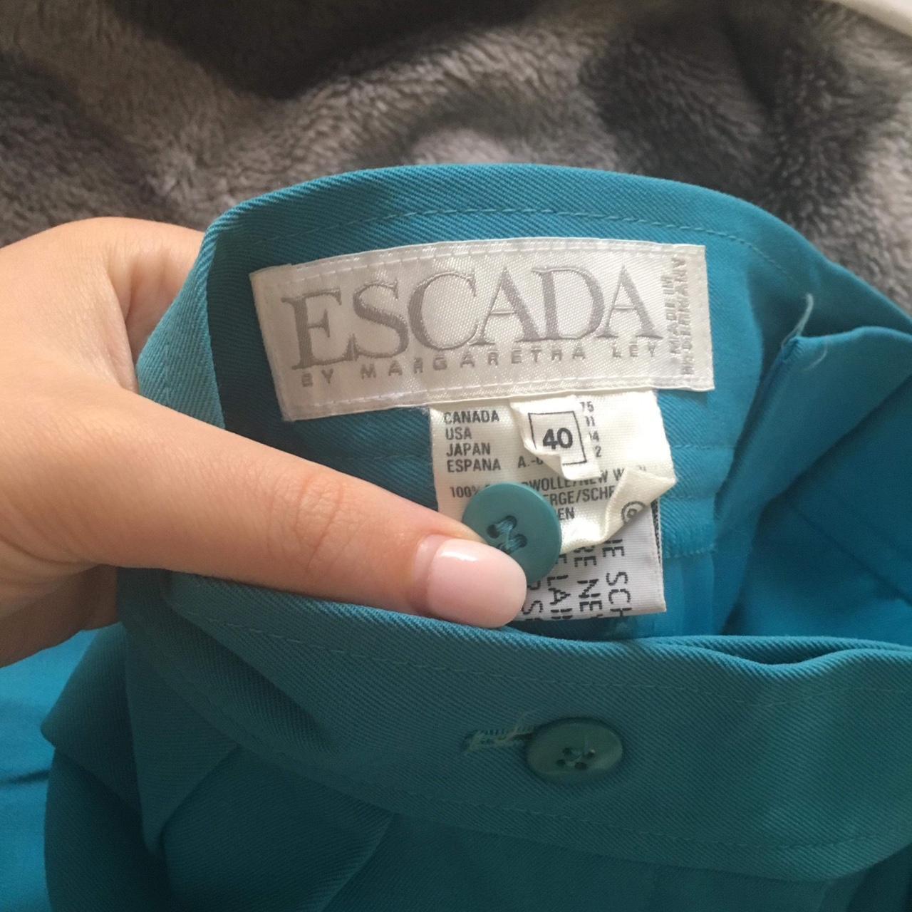 Escada Women's Blue Trousers | Depop