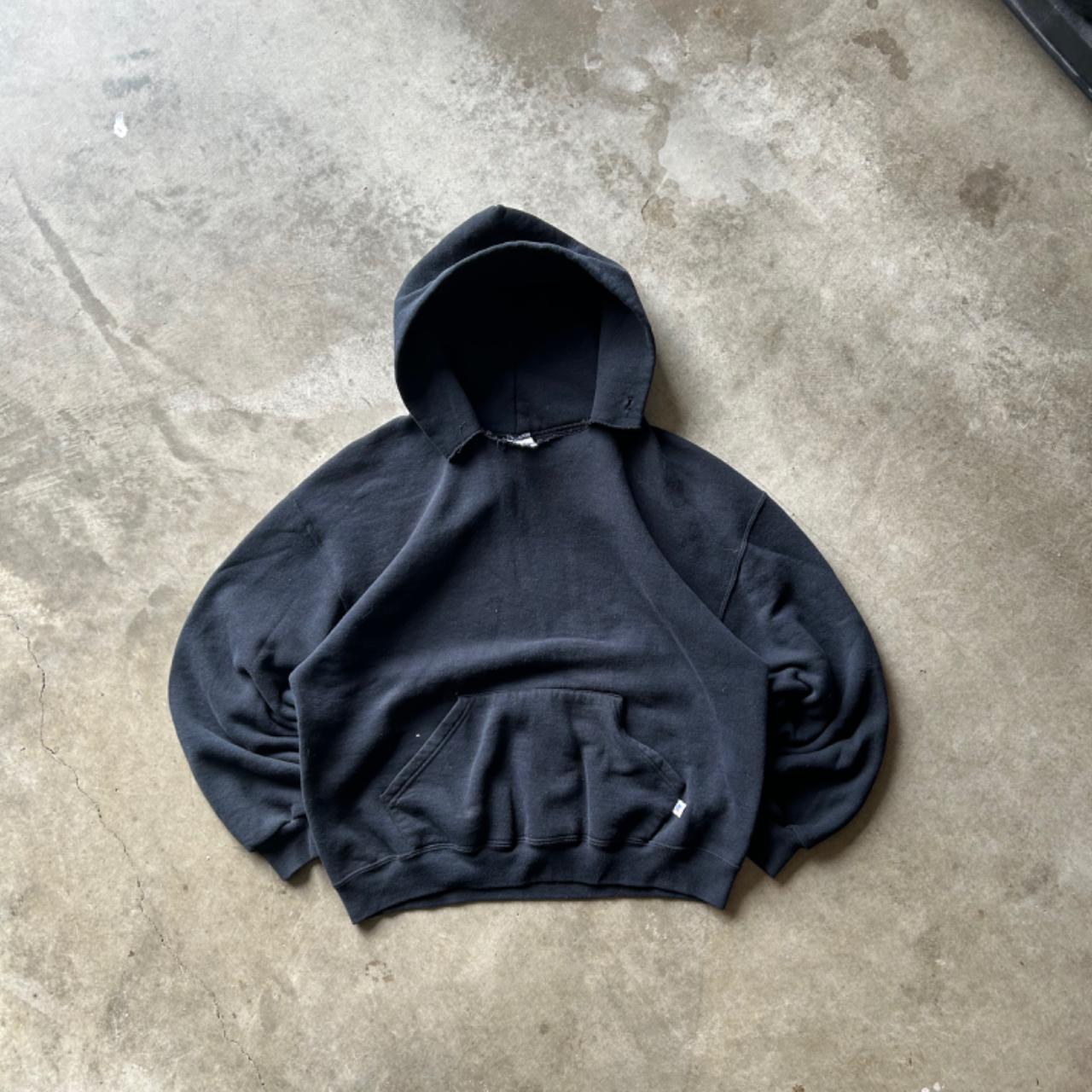 vintage 90s boxy russell blank hoodie size... - Depop