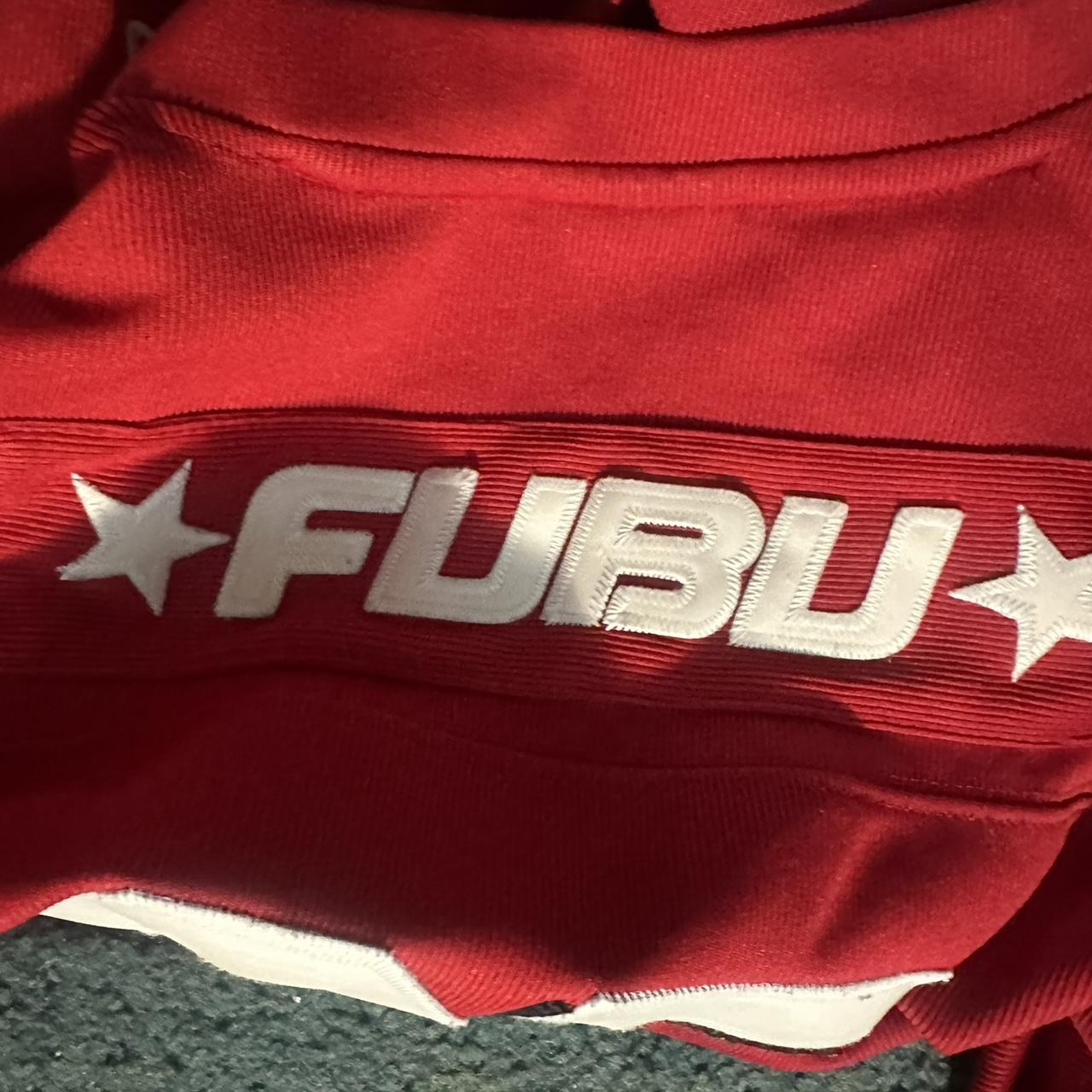 FUBU red and white football jersey #FUBU Vintage... | Depop