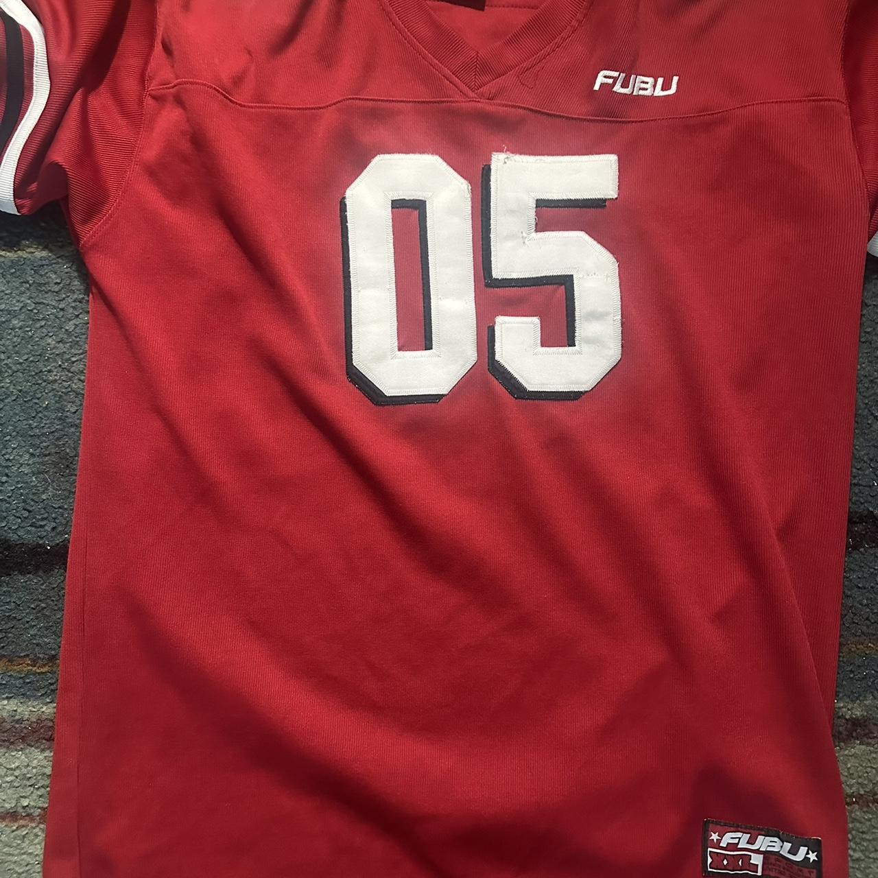 FUBU red and white football jersey #FUBU Vintage... | Depop
