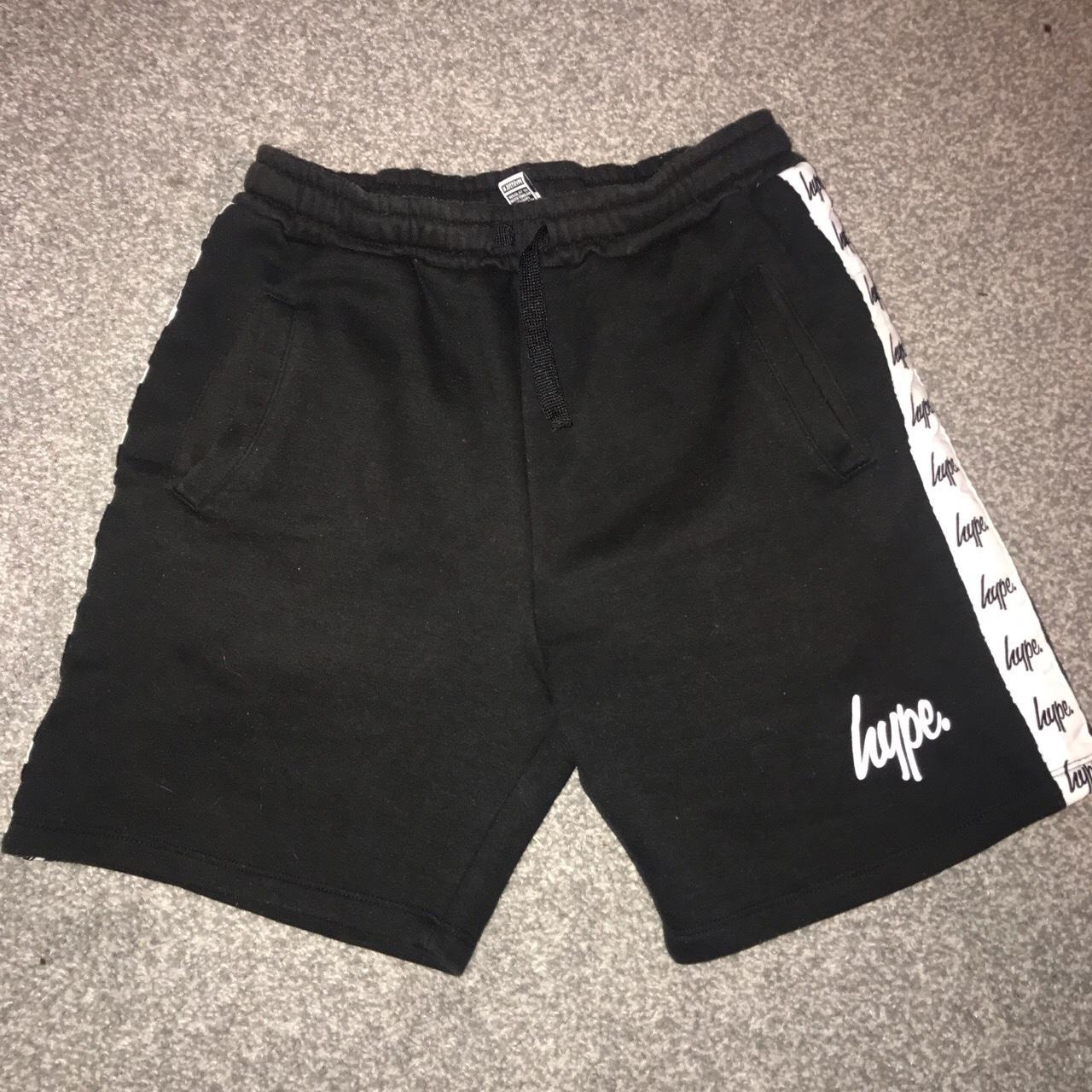 Kids 13yrs/mens xs black hype shorts, slight... - Depop