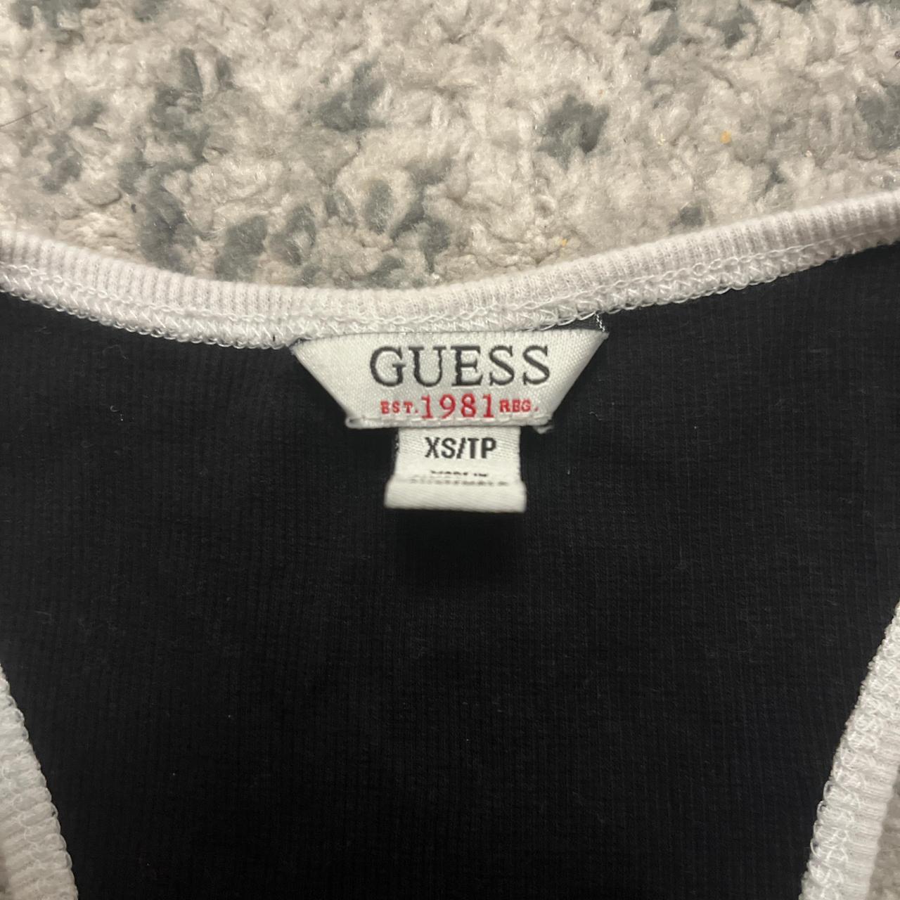 Guess logo black tank with white stars | Depop