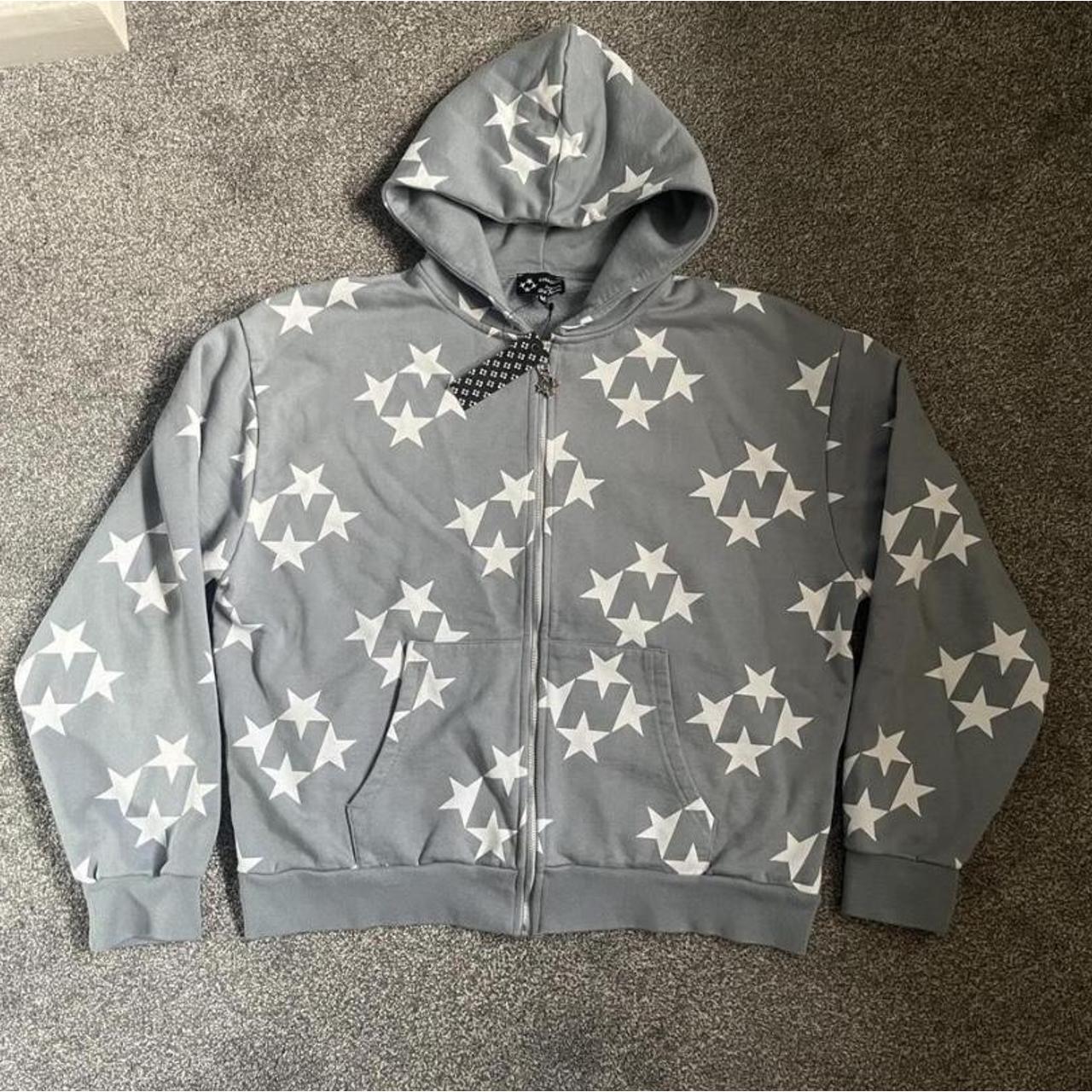 99based blue zip up hoodie. unisex size M Sold... - Depop