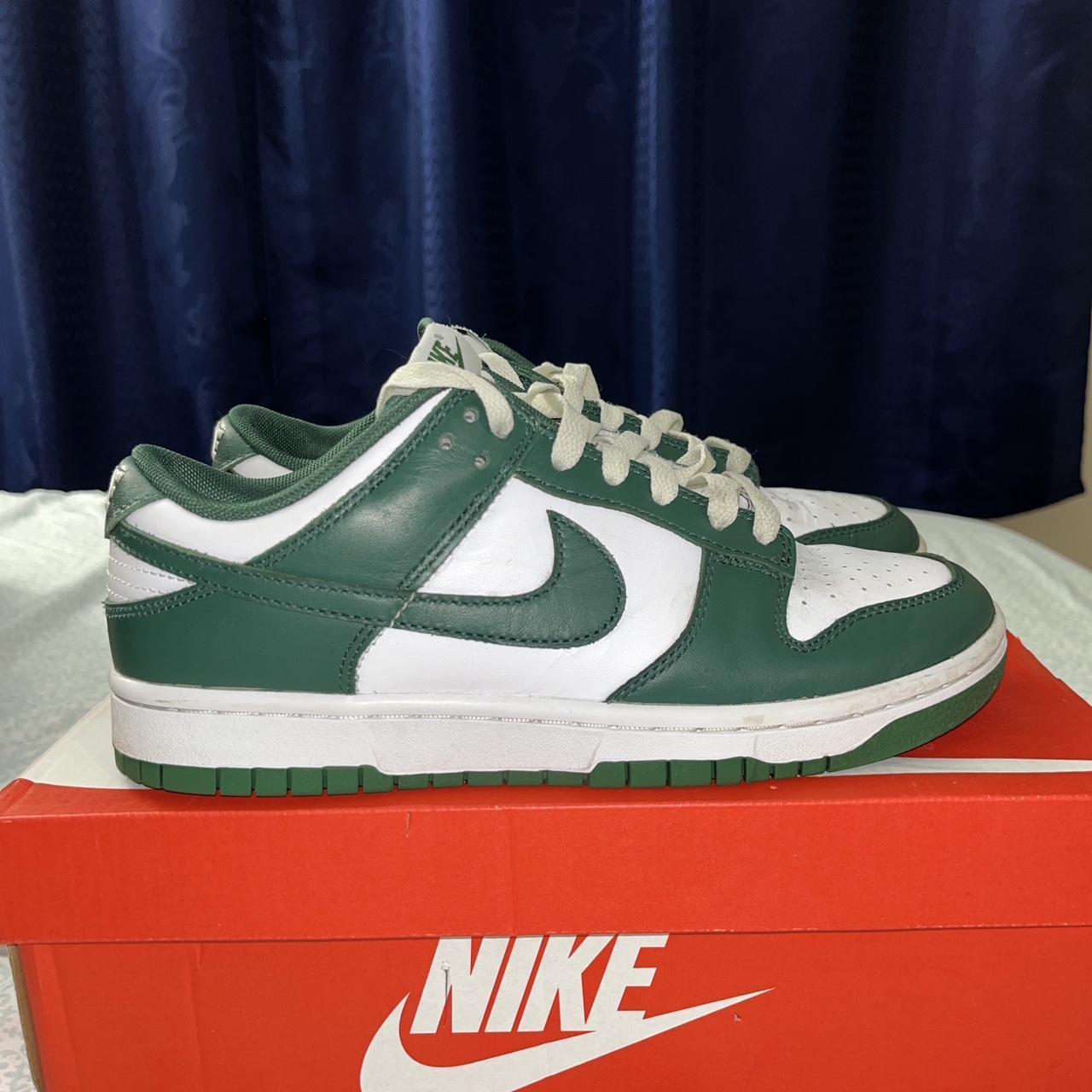 Michigan state dunk lows, size 7, worn only a few... - Depop