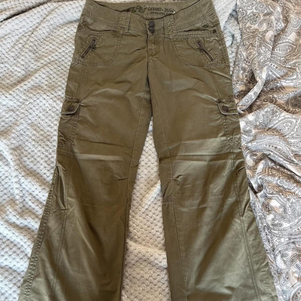esprit khaki cargos so cute on size 10, regular... - Depop