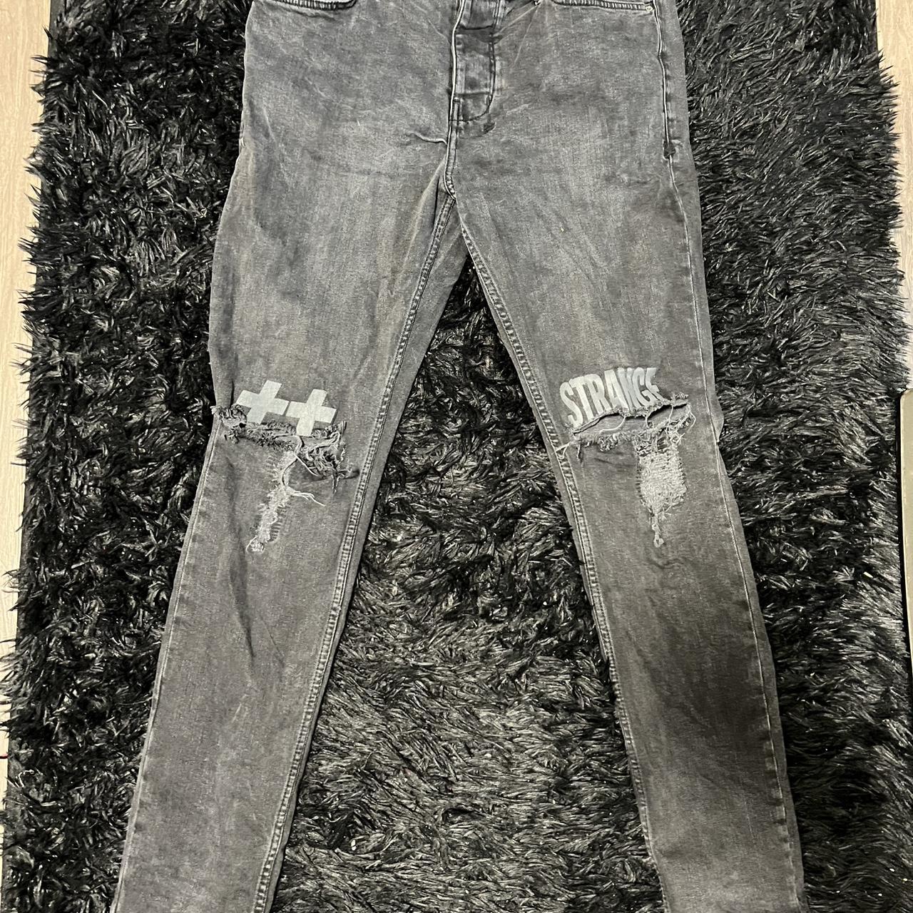 Grey Ksubi jeans with crosses, faded back tag, size... - Depop