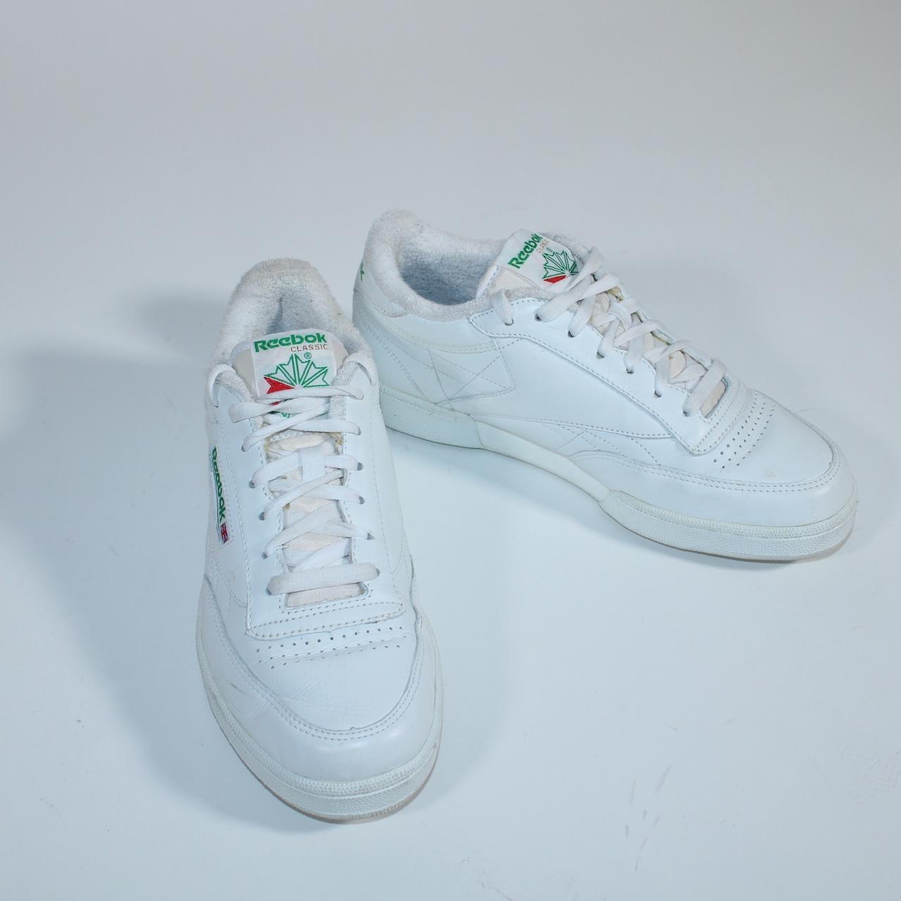 +Reebok Club C 85s +dope classic white n Green... - Depop