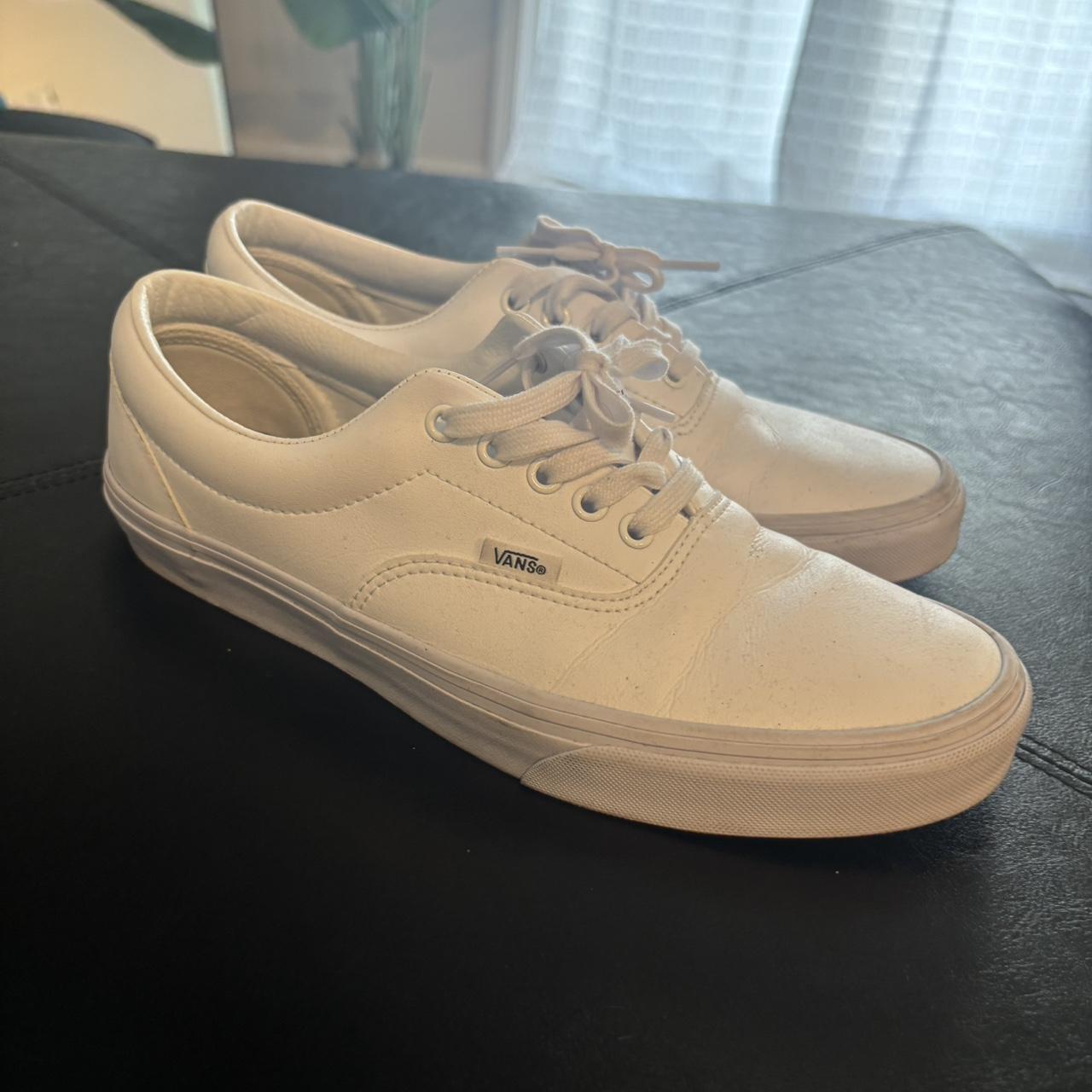 White Vans Era trainers #vans #trainers been worn once | Depop