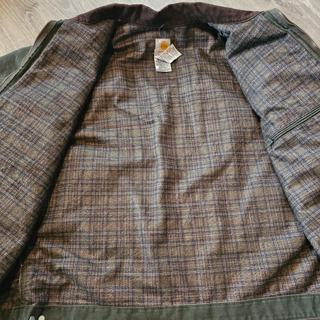 Vintage Carhartt J97 Moss green Detroit jacket size... - Depop