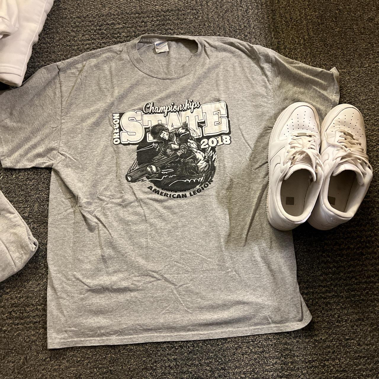 Grey and black Oregon State baseball shirt... - Depop