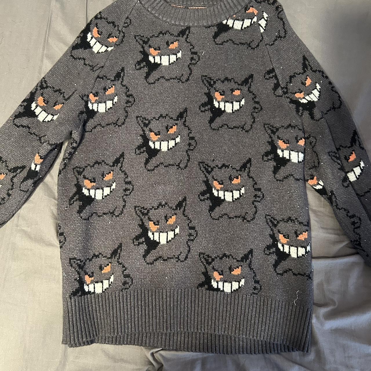 Gengar sweater 👻 Size Medium or large(tag is... - Depop
