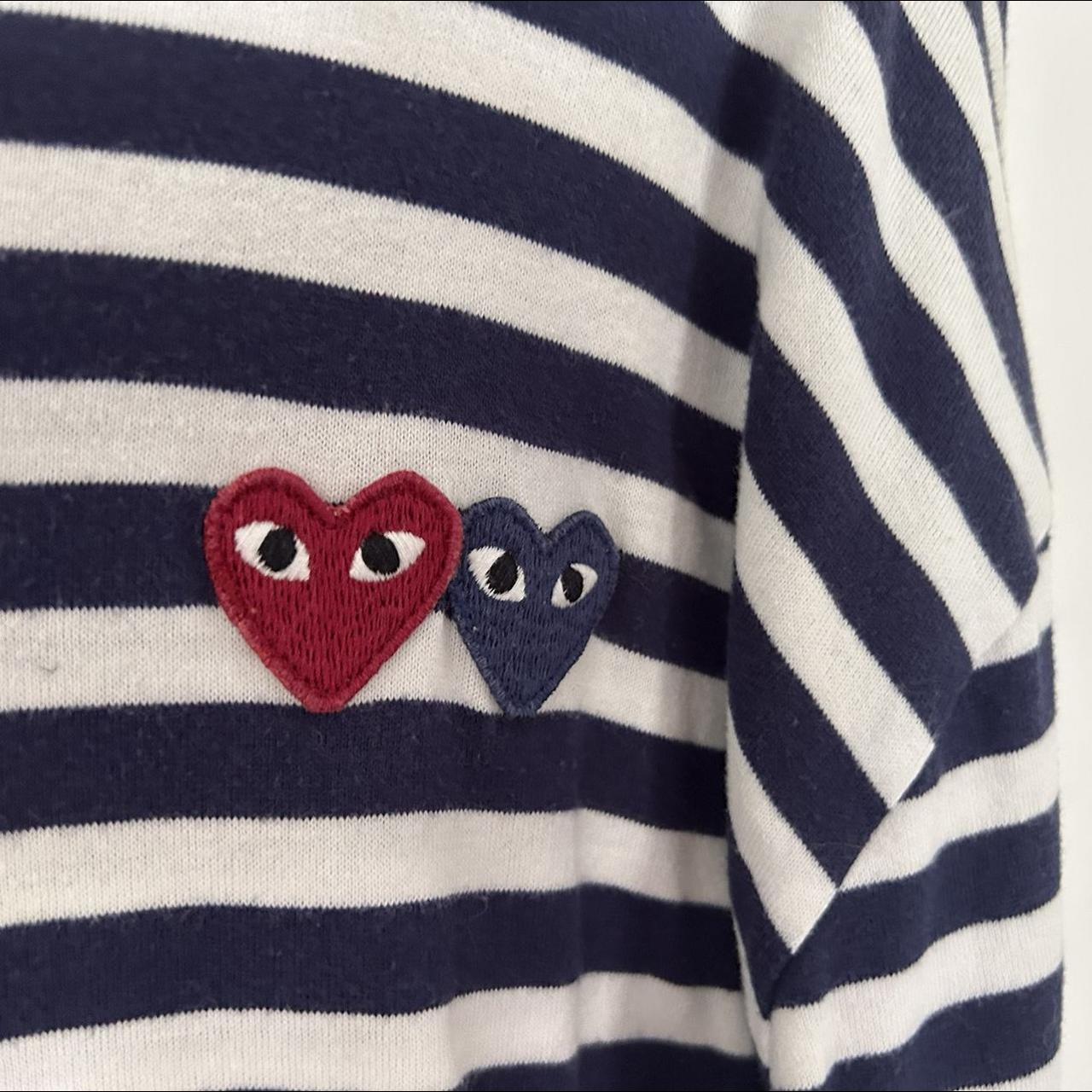 CDG comme des garçon play striped long sleeve tee - Depop