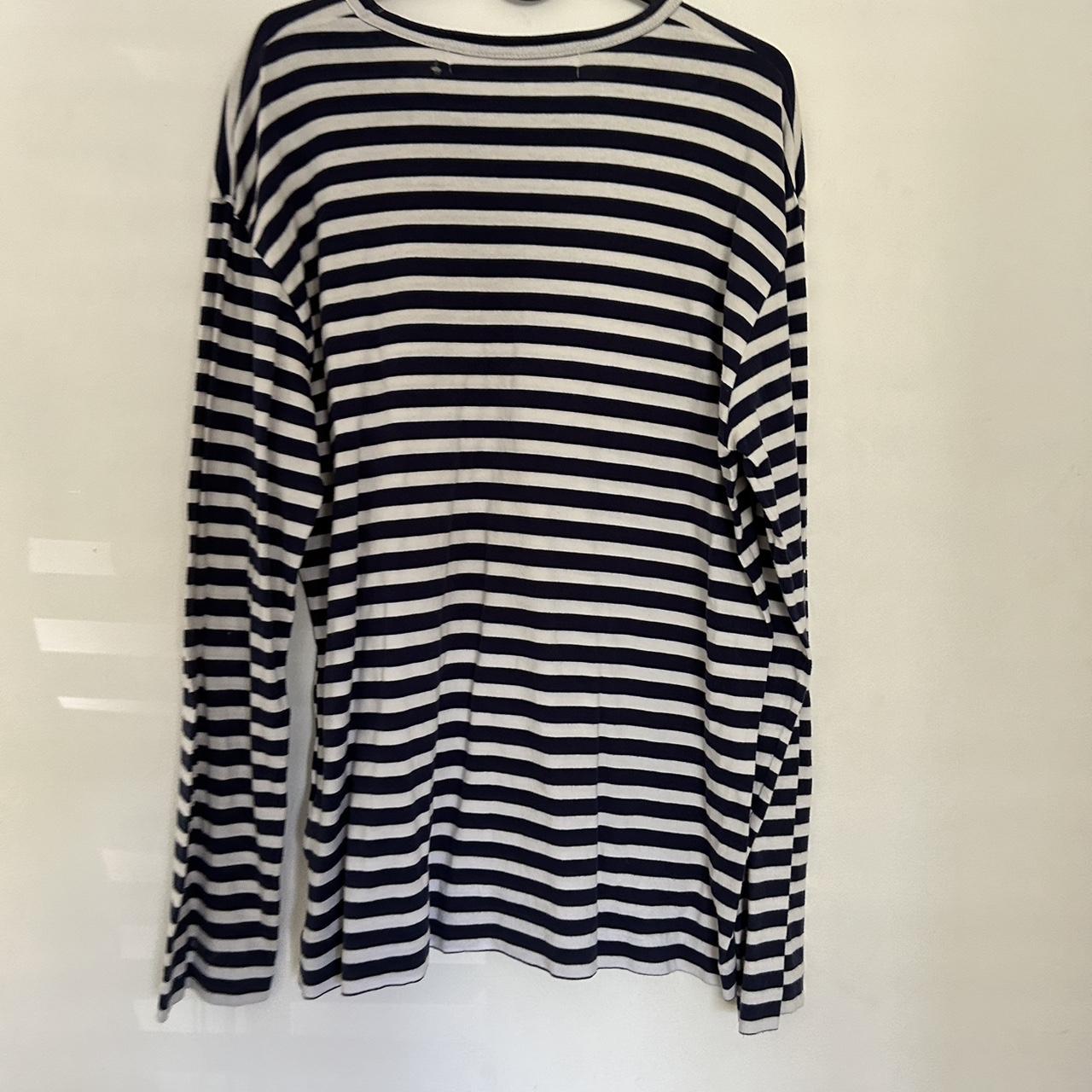 CDG comme des garçon play striped long sleeve tee - Depop