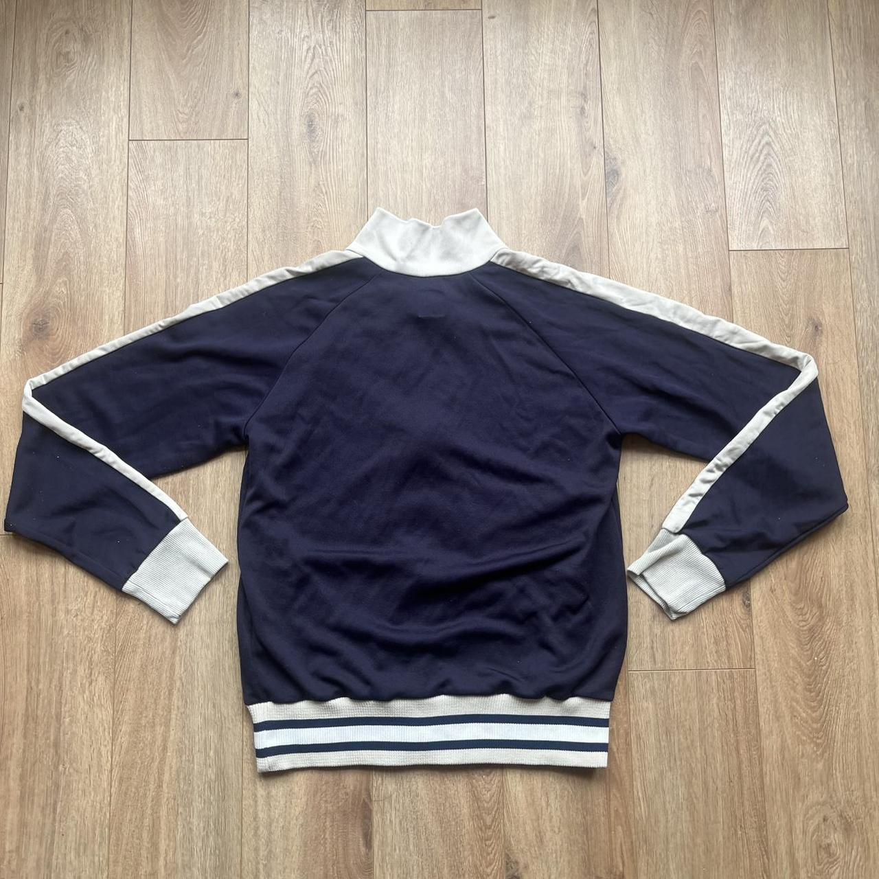 Vintage Puma blue and white track jacket size... - Depop