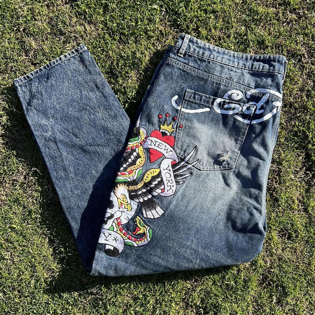 Ed Hardy Denim New York jeans size 42 - Depop