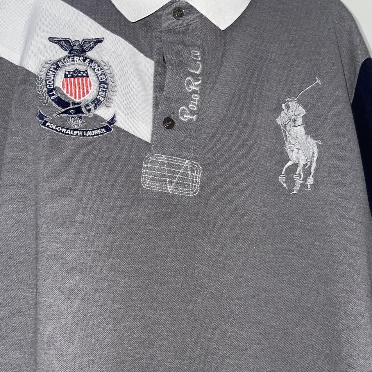 This Ralph Lauren riders club polo is grey with... - Depop