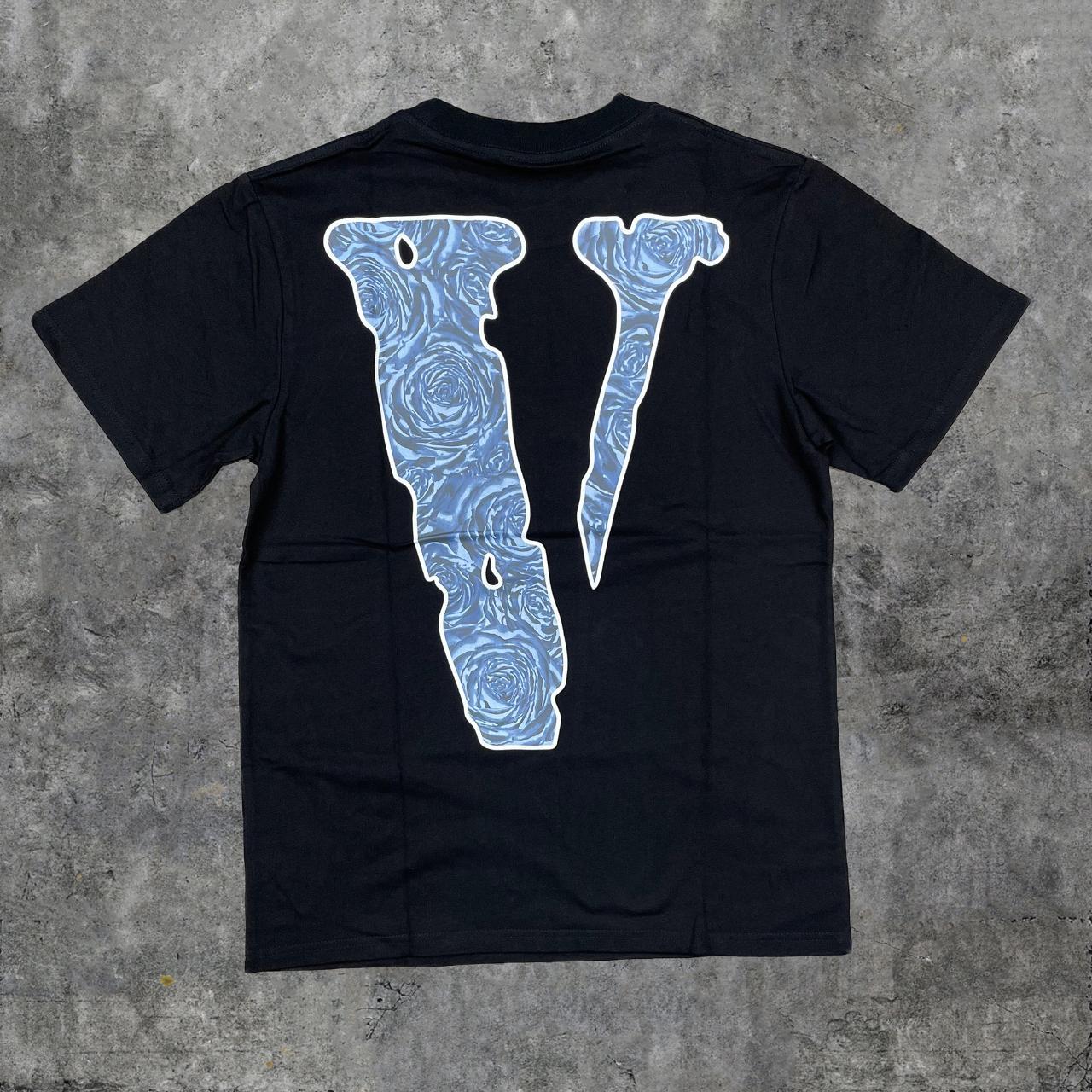 VLONE x Pop Smoke The Woo Blue on Black T-shirt 🏆... - Depop
