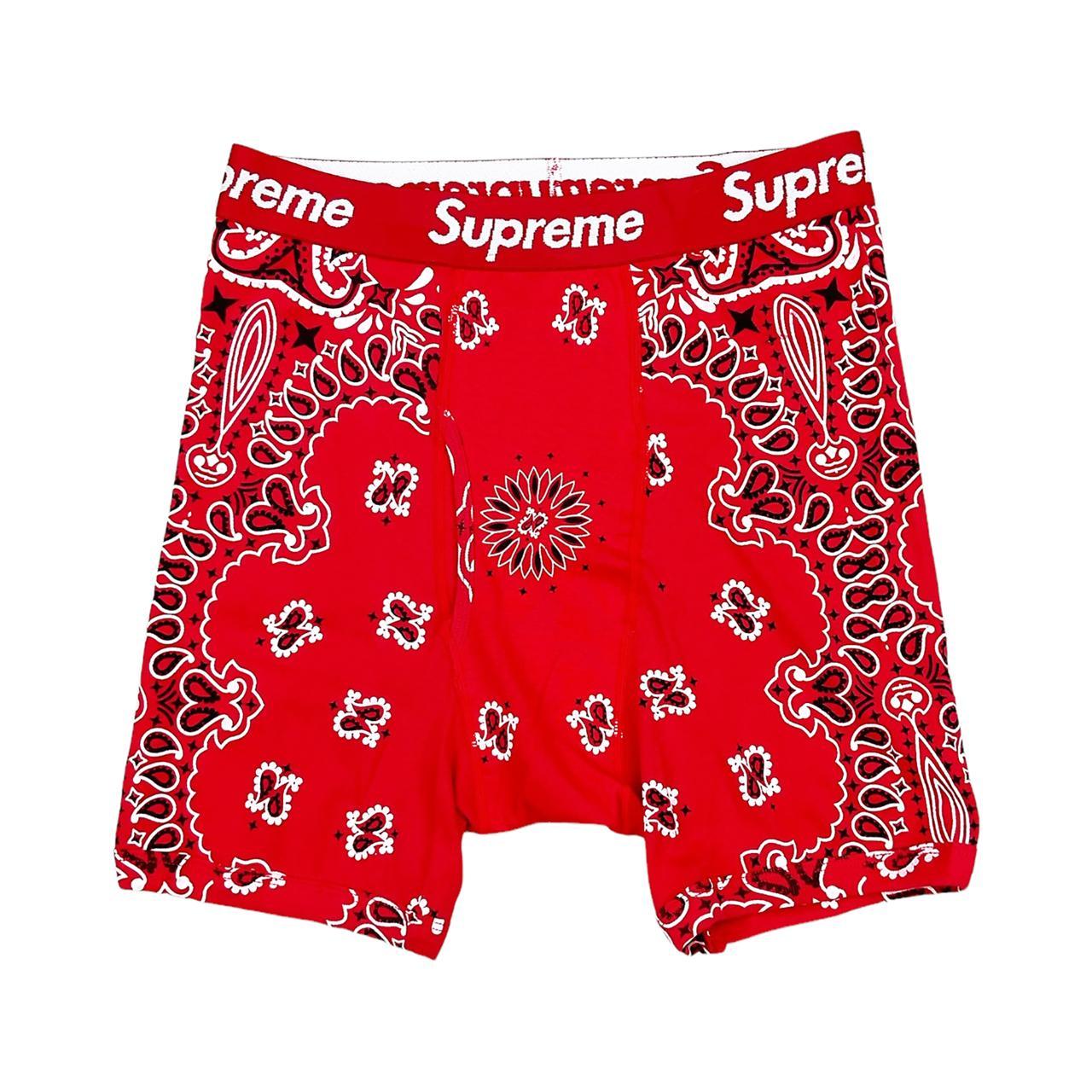Supreme x Hanes Bandana Boxer Briefs Red 🏆 Trusted... | Depop