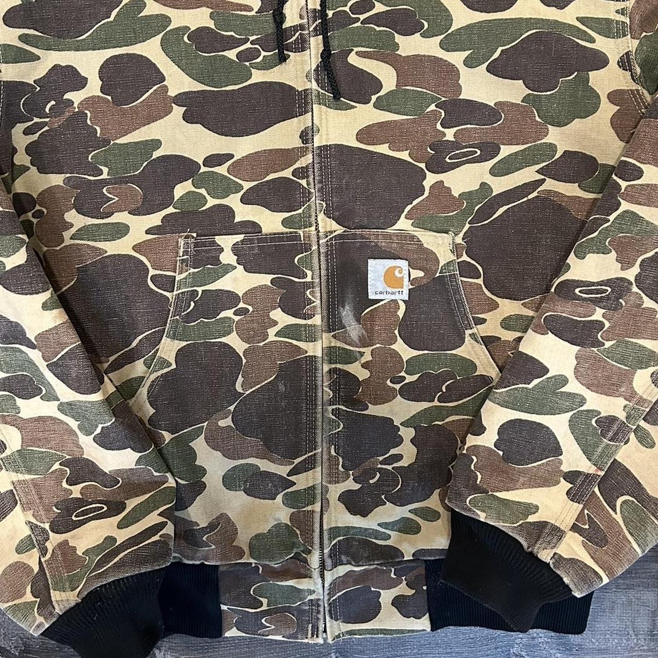 Camo carhartt Jacket Duck hunting print Faded Tag... - Depop