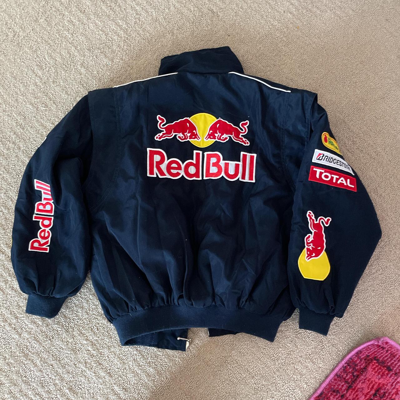 Red Bull puffer bomber racing jacket womens xs #f1... - Depop