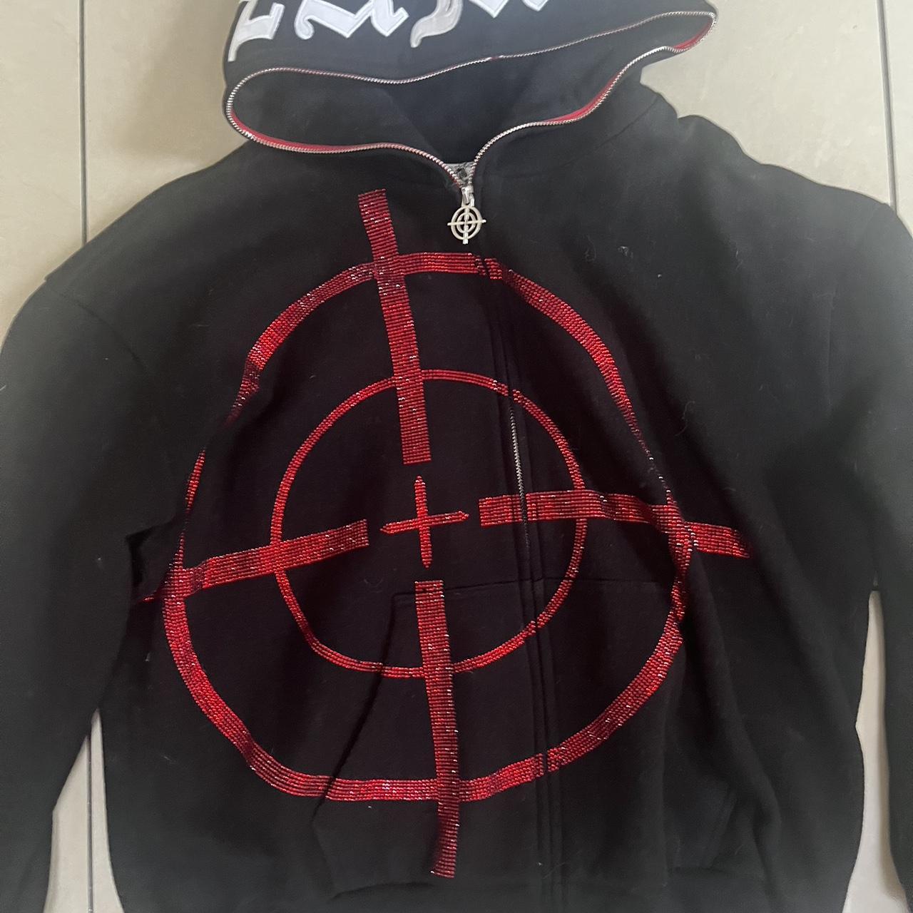 Black and red named collective hoodie - Depop