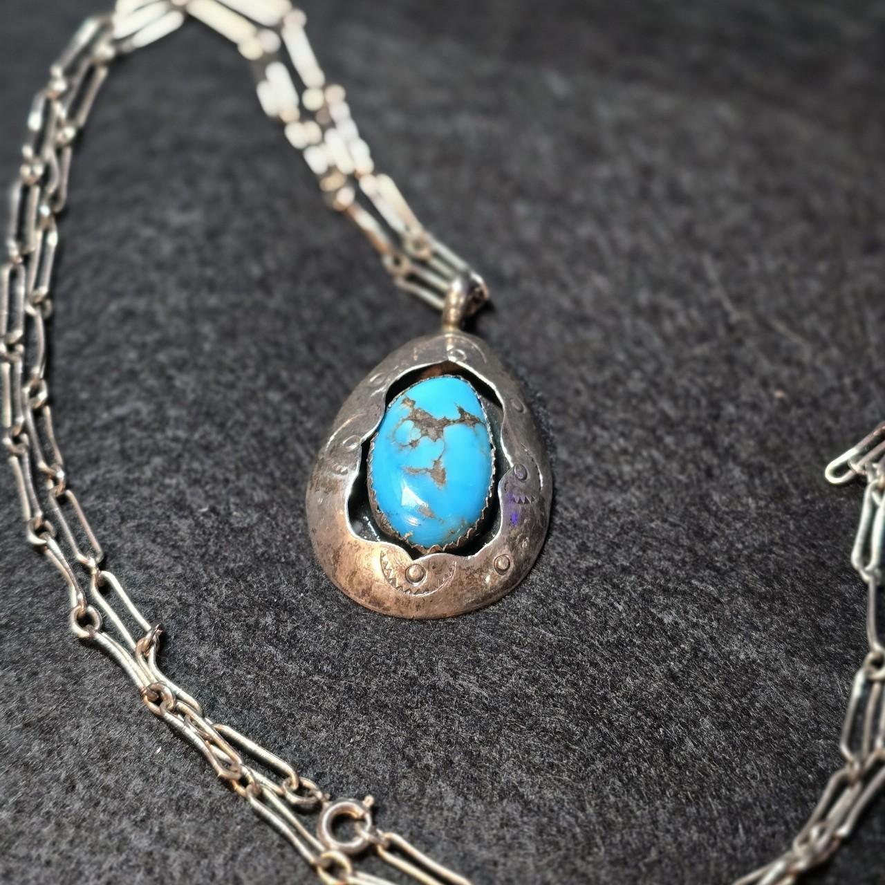 Indigenous people Shadow box turquoise stone and... | Depop