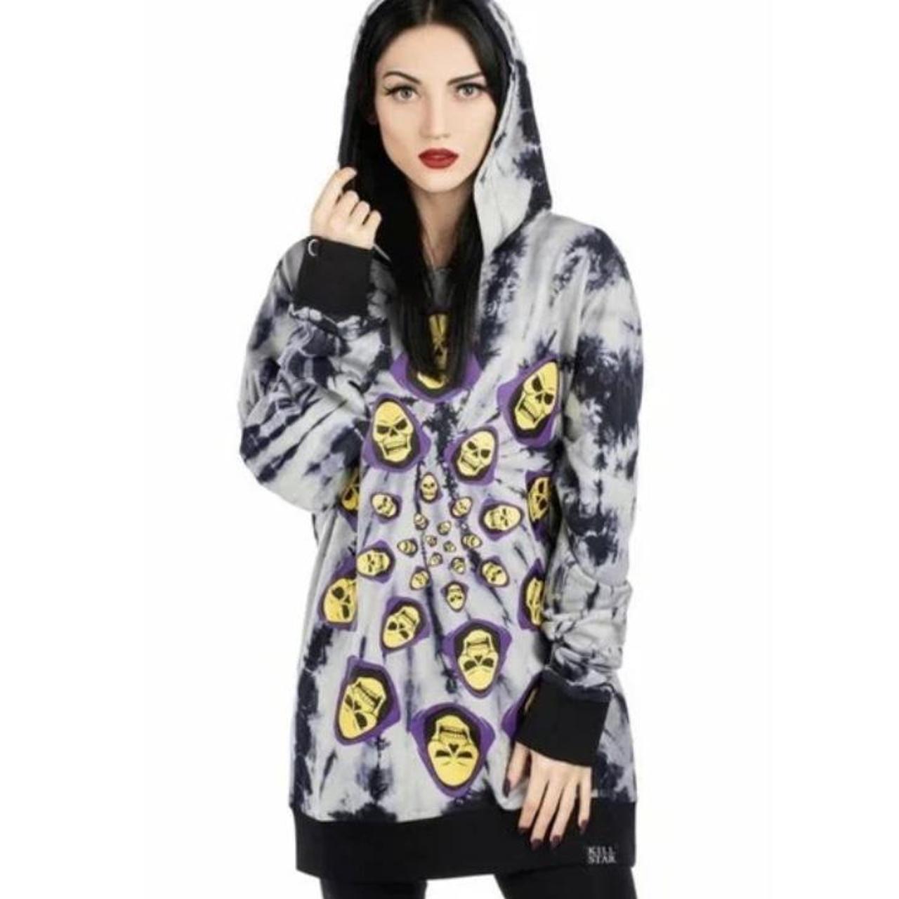 Killstar Women's Black and Grey Jumper | Depop