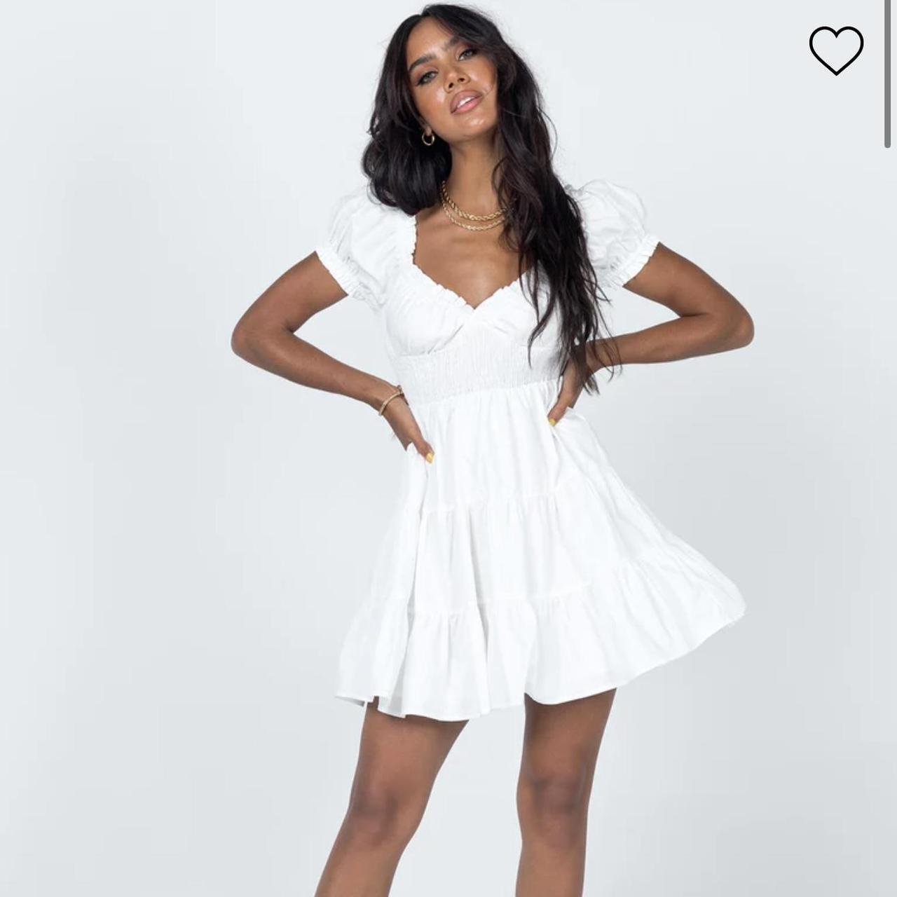 Daniela Mini White Dress Size US 2 Mini dress Fit... | Depop