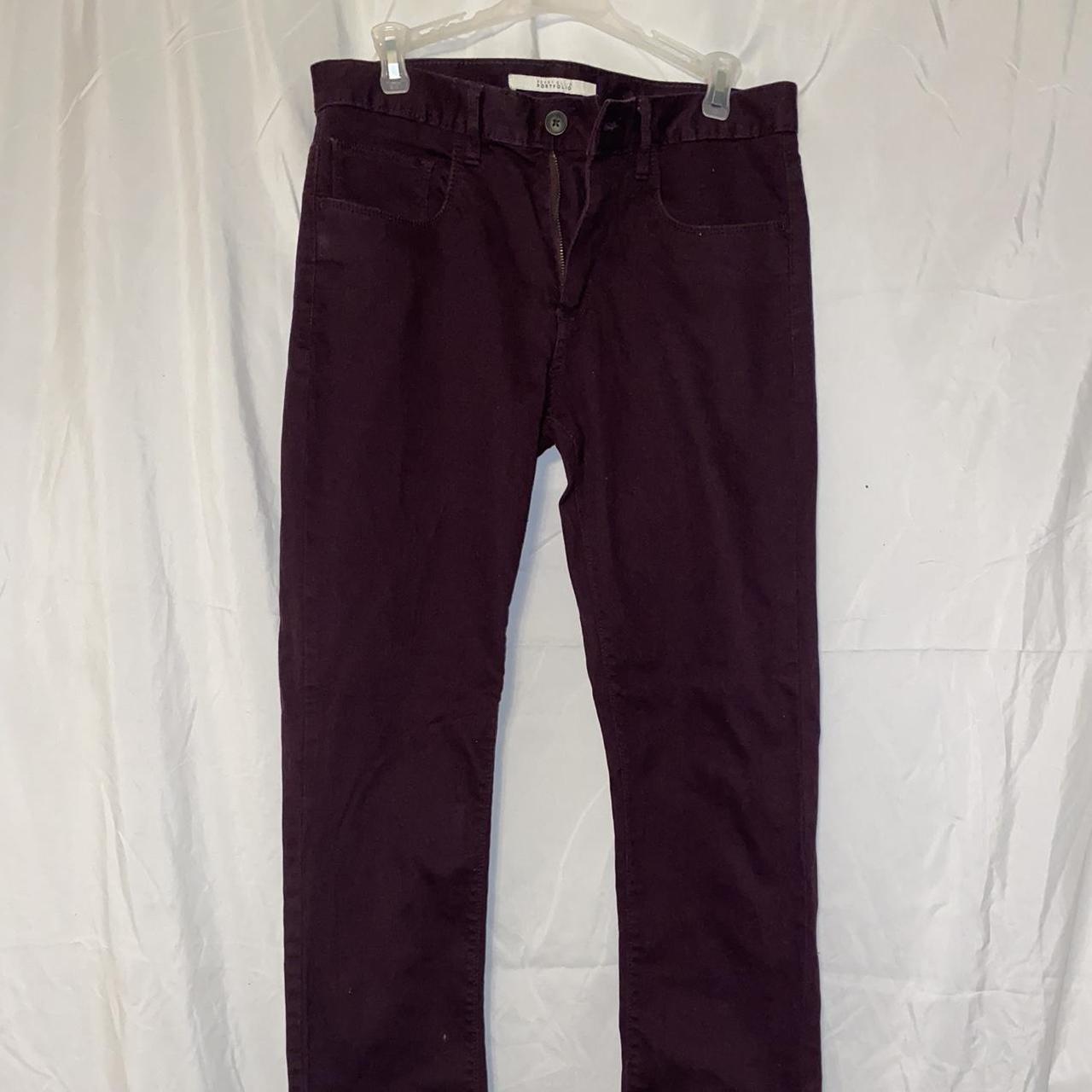 PURPLE MAROON PERRY ELLIS JEANS •30x32 •button and... - Depop
